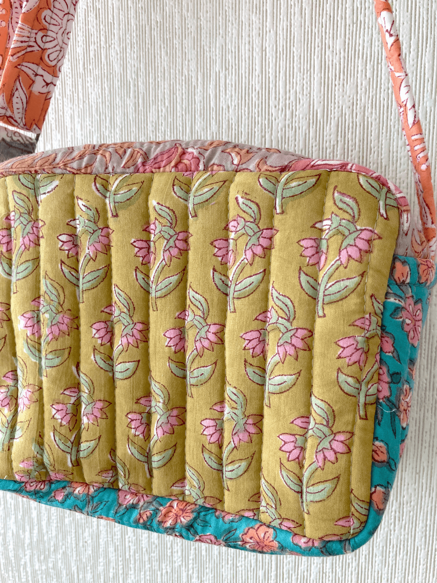 Hand Block Print Color Block Cross Body Bag/ Shoulder Bag – MOJORA