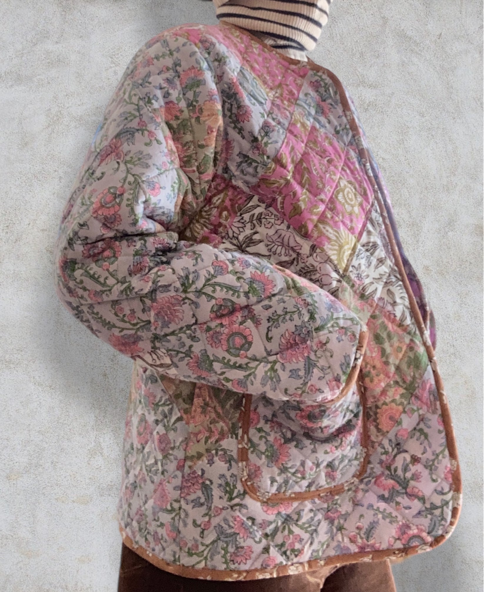 Hand Block Print Fabric Patchwork Puff Jacket – MOJORA