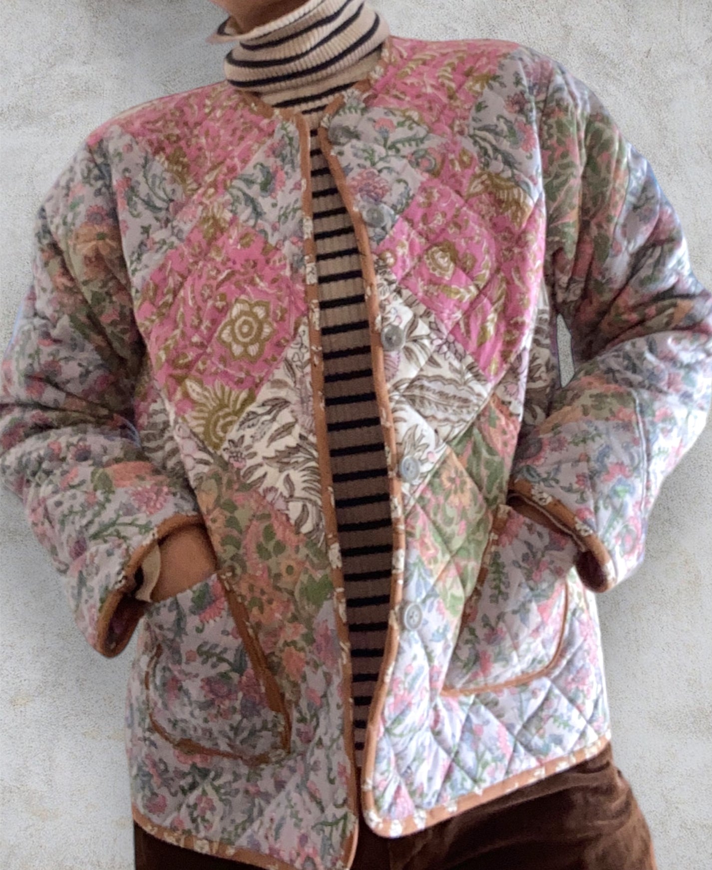 Hand Block Print Fabric Patchwork Puff Jacket – MOJORA